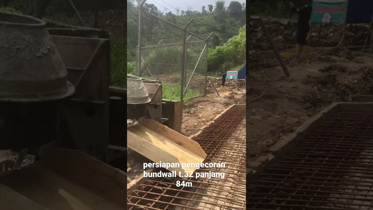 persiapan pengecoran bundwall