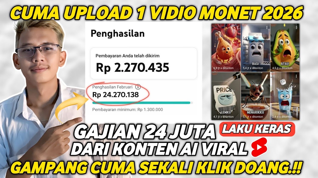 LAGI RAME BANGET KONTEN AI INI DI YOUTUBE SHORT | Cara bikin konten short ai viral 2026