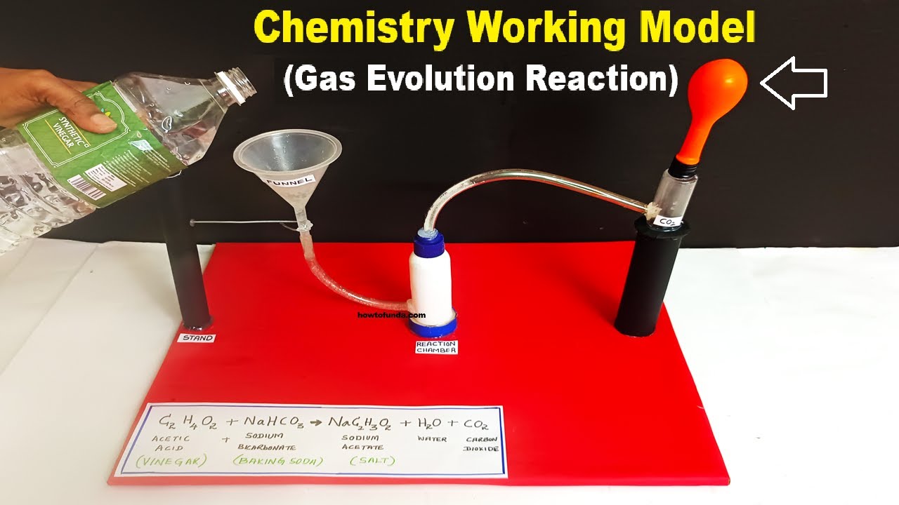 chemistry working model on gas evolution reaction - science project for exhibition -diy | howtofunda