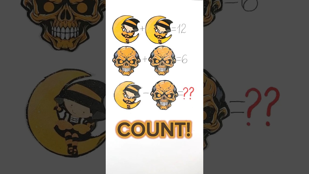 Halloween Math 🧮  try to count with creepy characters 👹 #halloween #math #count #counting #creepy