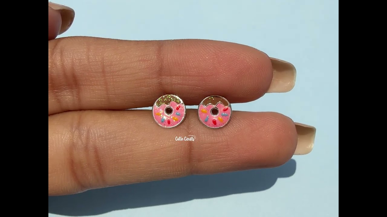 Colorful Donut Enamel Stud Earring @CutieCarats