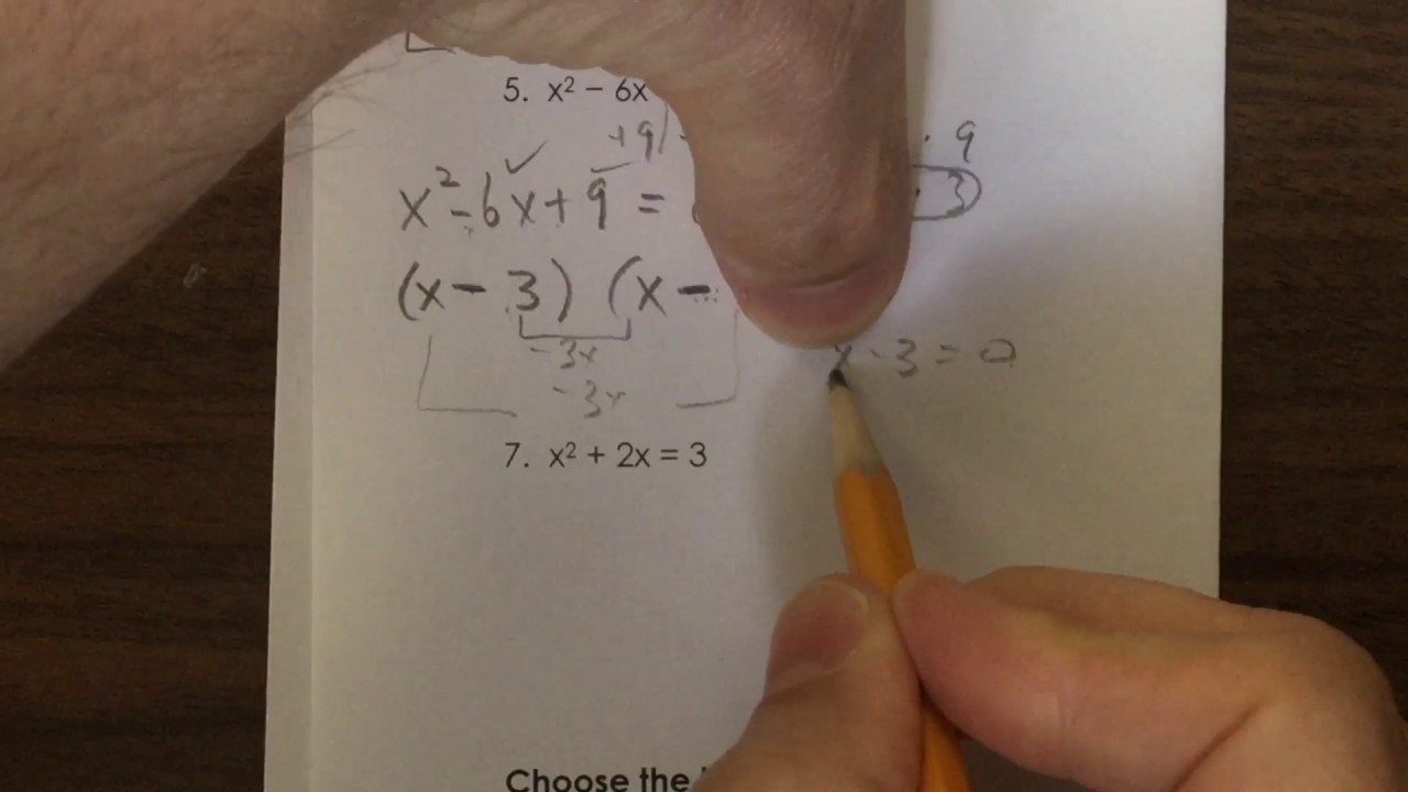 Solve Quadratics by Factoring Worksheet
