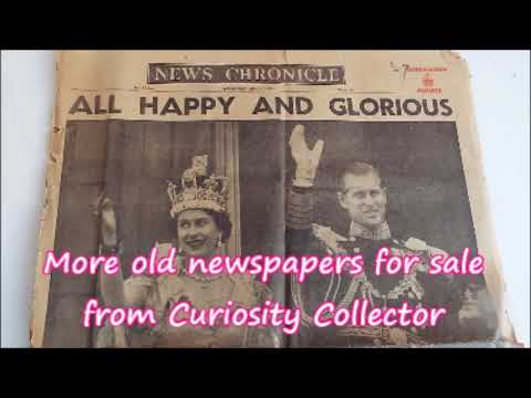 OLD NEWSPAPER FOR SALE (Part One)- News Chronical - Wednesday 3 June 1953 - Coronation Edition