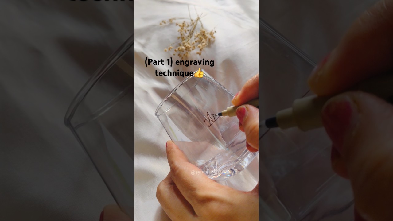 Engraving glass technique (part 1) 👍 | Engraving #syncininkbysupriya #shorts