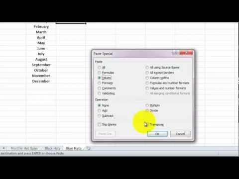 30 Second Series - Microsoft Excel - Copy from Row and Paste to Column (Transpose)