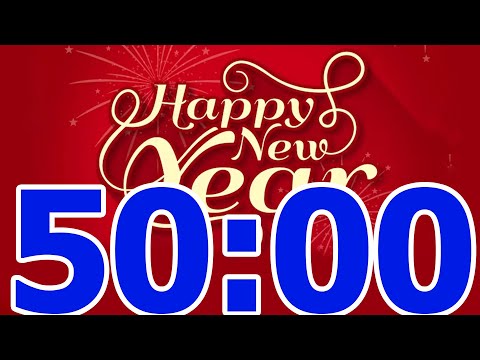 New Year Countdown 2025 | 50 Minute Timer with Fireworks and Music