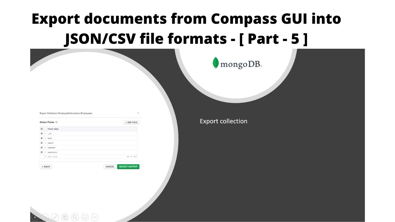 Export document collection from Compass GUI into JSON / CSV file formats || MongoDB and C# CRUD