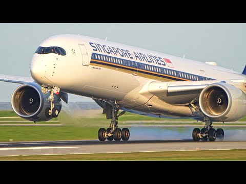 4K - Beautiful sunrise arrivals and departures | YVR