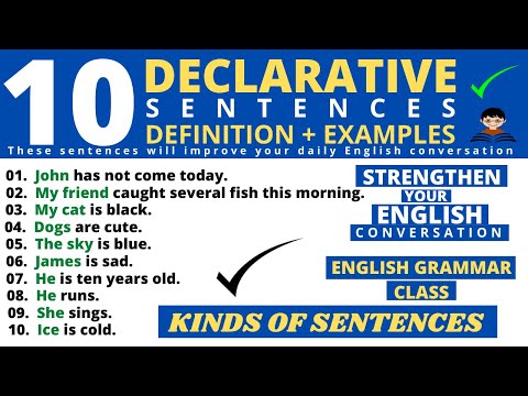 Kinds of Sentences | Declarative Sentence | Definition + 10 Examples