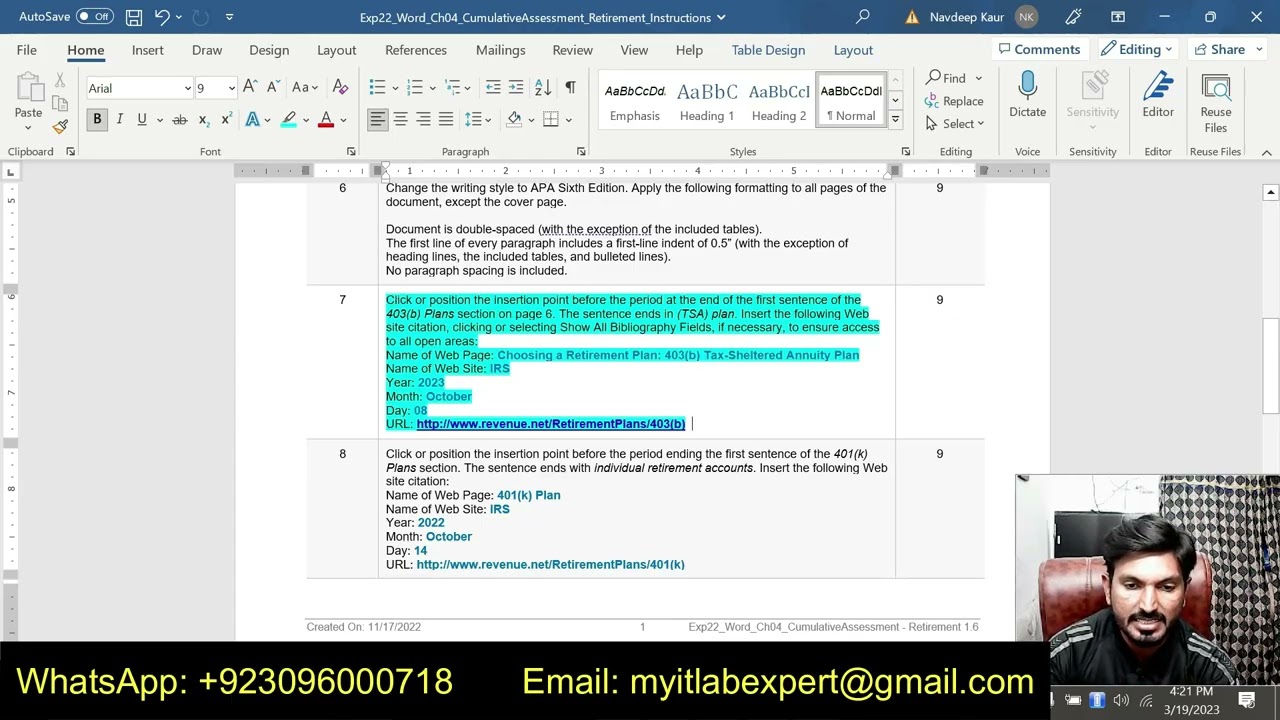 Exp22_Word_Ch04_CumulativeAssessment_Retirement | Word Chapter 4 Cumulative Assessment – Retirement