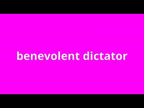 what is the meaning of benevolent dictator