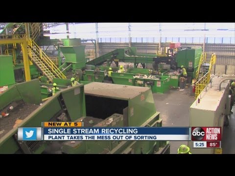 Behind the scenes of Waste Management's Single Stream Recycling Center