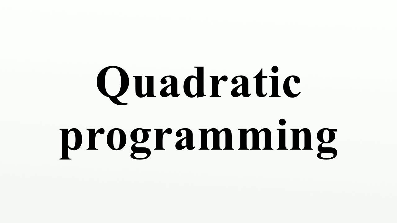 Quadratic programming