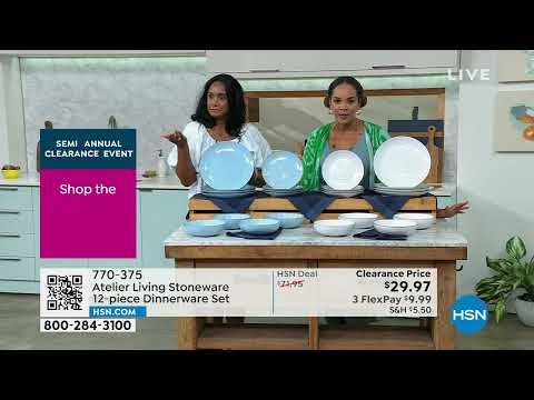 Atelier Living Stoneware 12piece Dinnerware Set