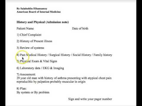 Video: How to write a admission history and physical | Chief resident's ...
