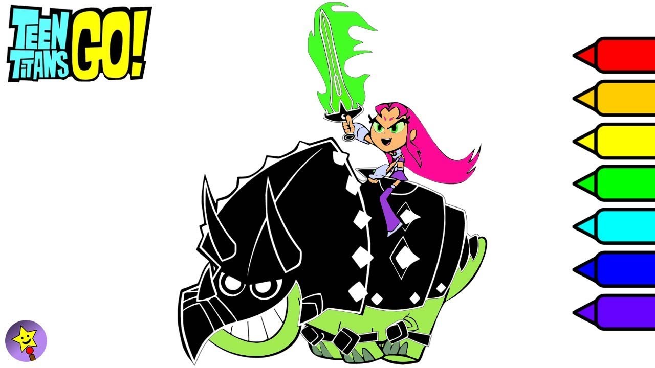 Teen Titans Go! Coloring Book Starfire Beast Boy Coloring Page Teen Titans Go! Beast Boy Dinosaur