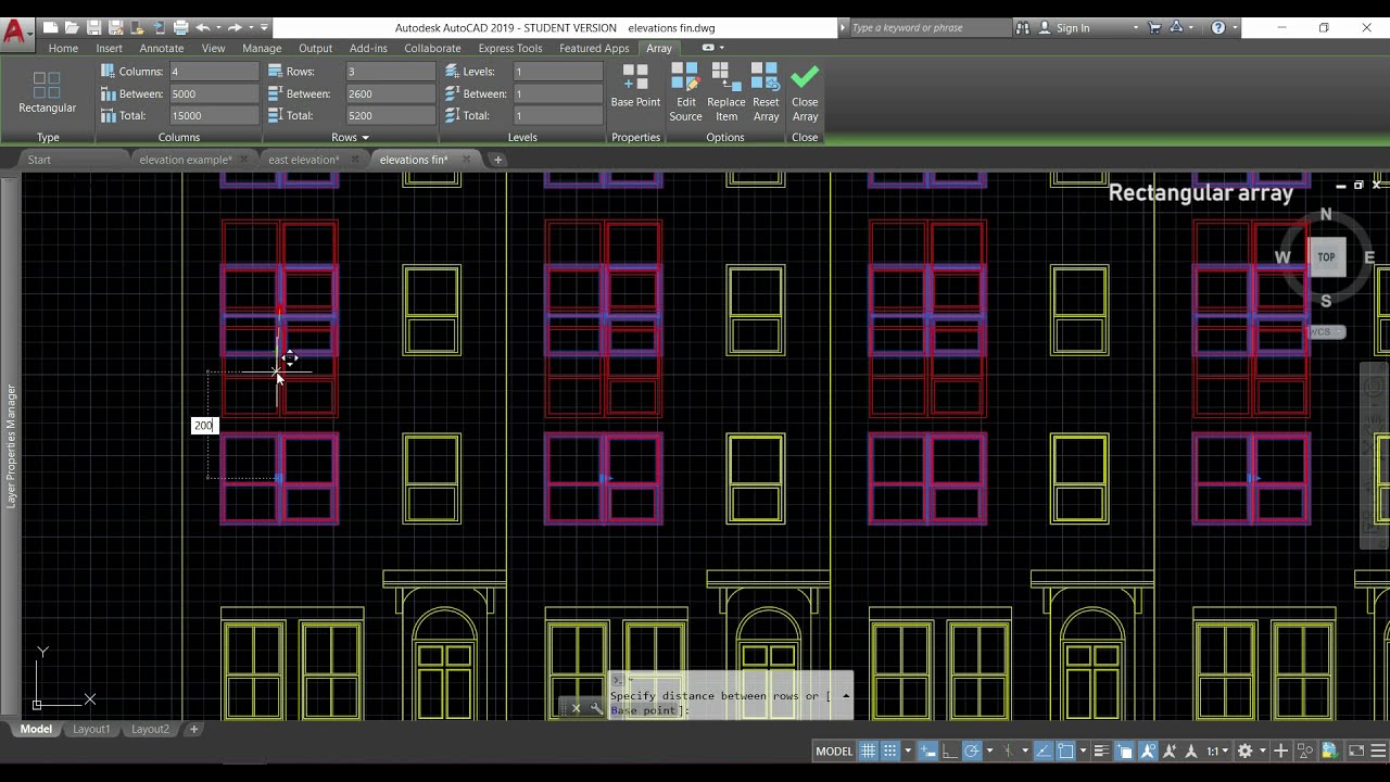 Autocad 2019 - Array (Rectangular array, Polar Array and Path Array)