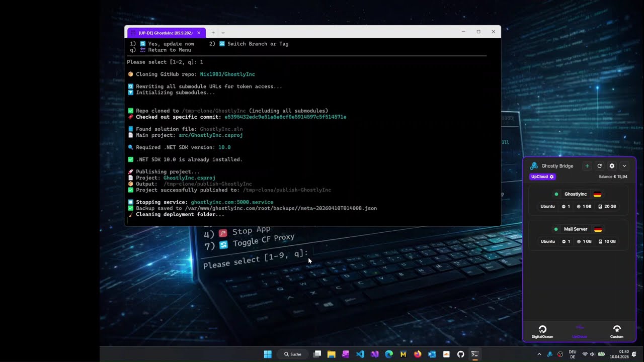 Update Blazor Server App via GitHub – Ghostly Hosting CLI