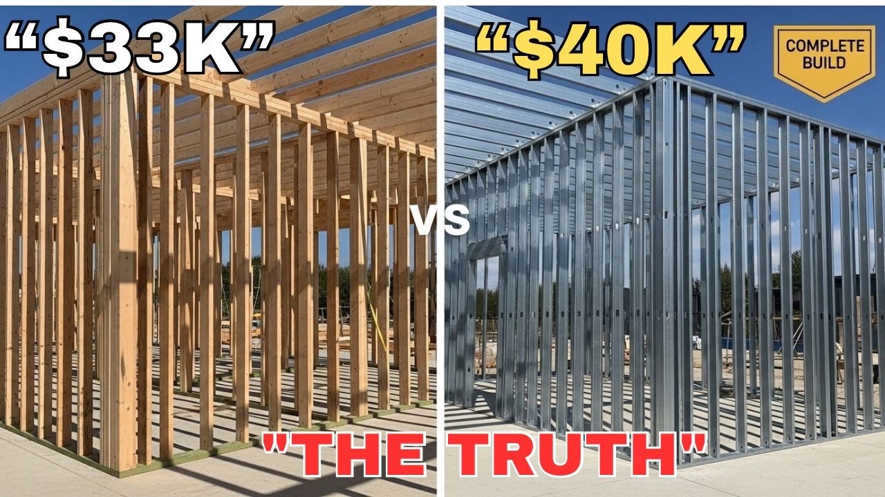 Steel vs Wood Framing - Complete 2026 Cost Comparison (2,000 Sq Ft Home - $40K Difference!)
