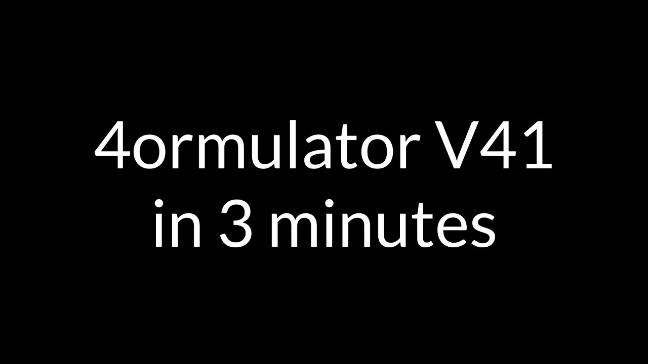 4ormulator v41 Sound in 3 Minutes