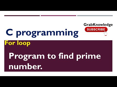 43. C program to find prime number using for loop.