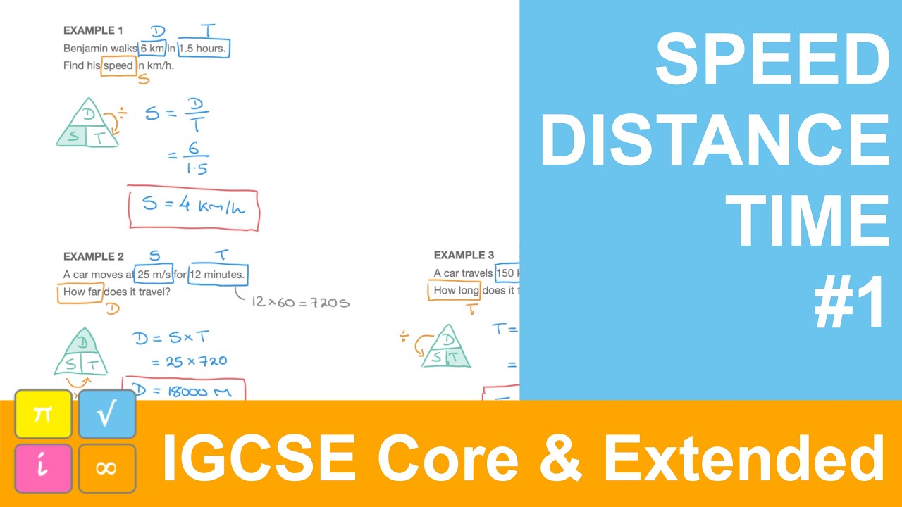 Speed Distance Time - DST Triangle for Unknown Speed, Distance or Time - IGCSE Core & Extended Maths