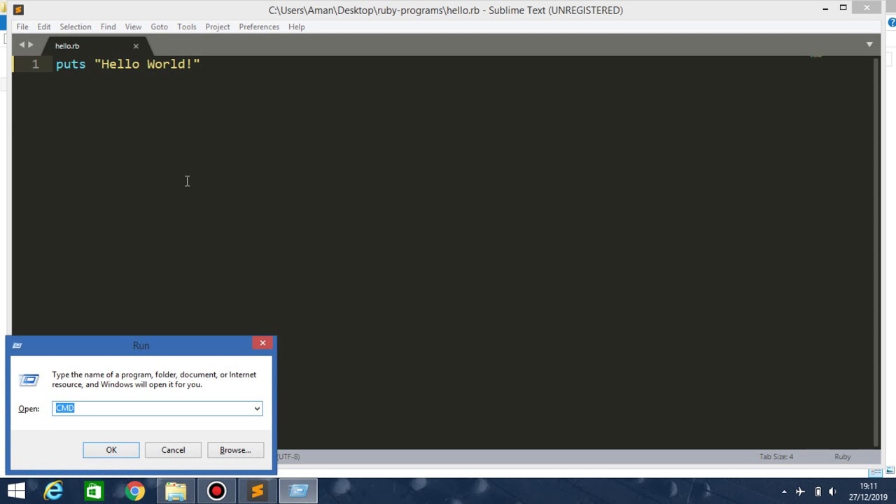 Hello World Program with Ruby | Ruby for Beginners