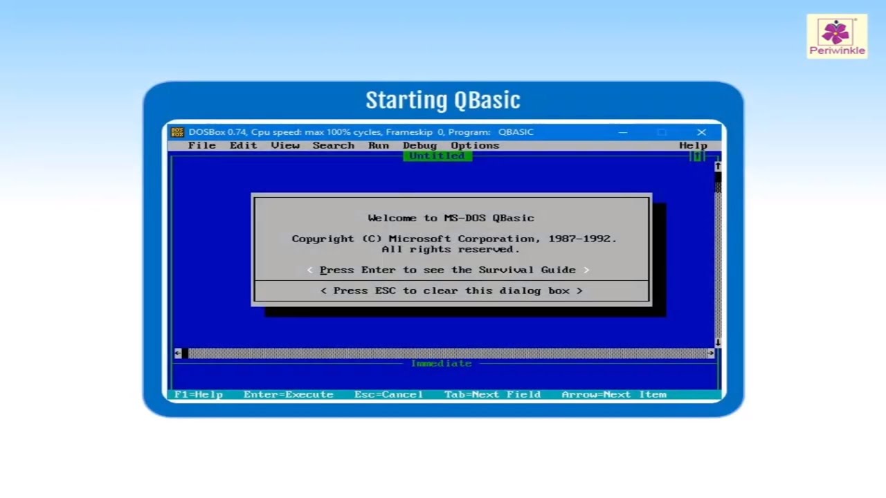 Programming With QBasic 1 - Starting the QBasic Program | Computer Training | Periwinkle