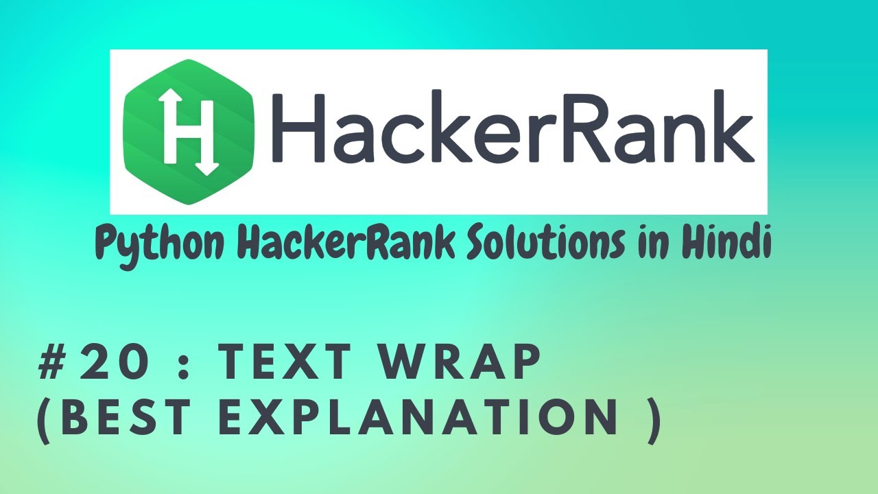 #20 Hackerrank : Text Wrap | Python HackerRank Solutions in Hindi | #python #hackerrank
