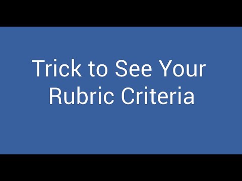 Trick to See All Rubric Criteria in Brightspace D2L