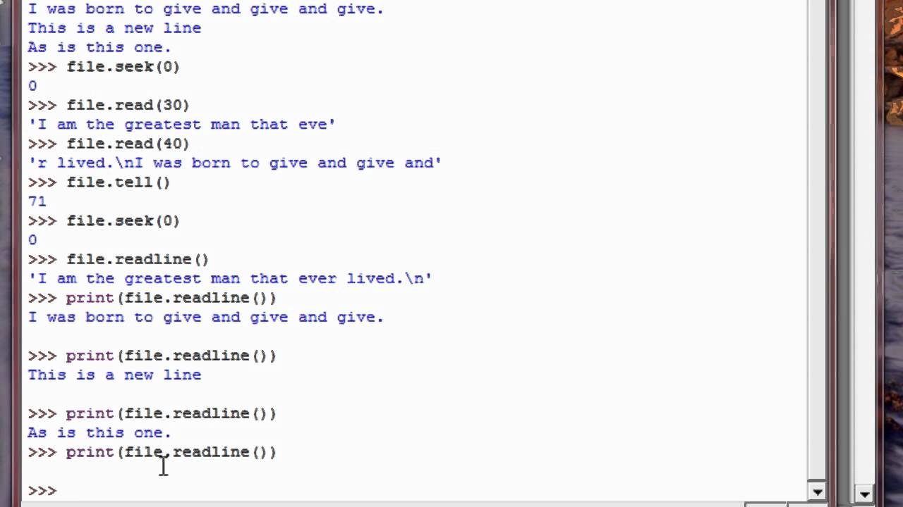 Python 3 Tutorial: 23 - Some File I/O Methods