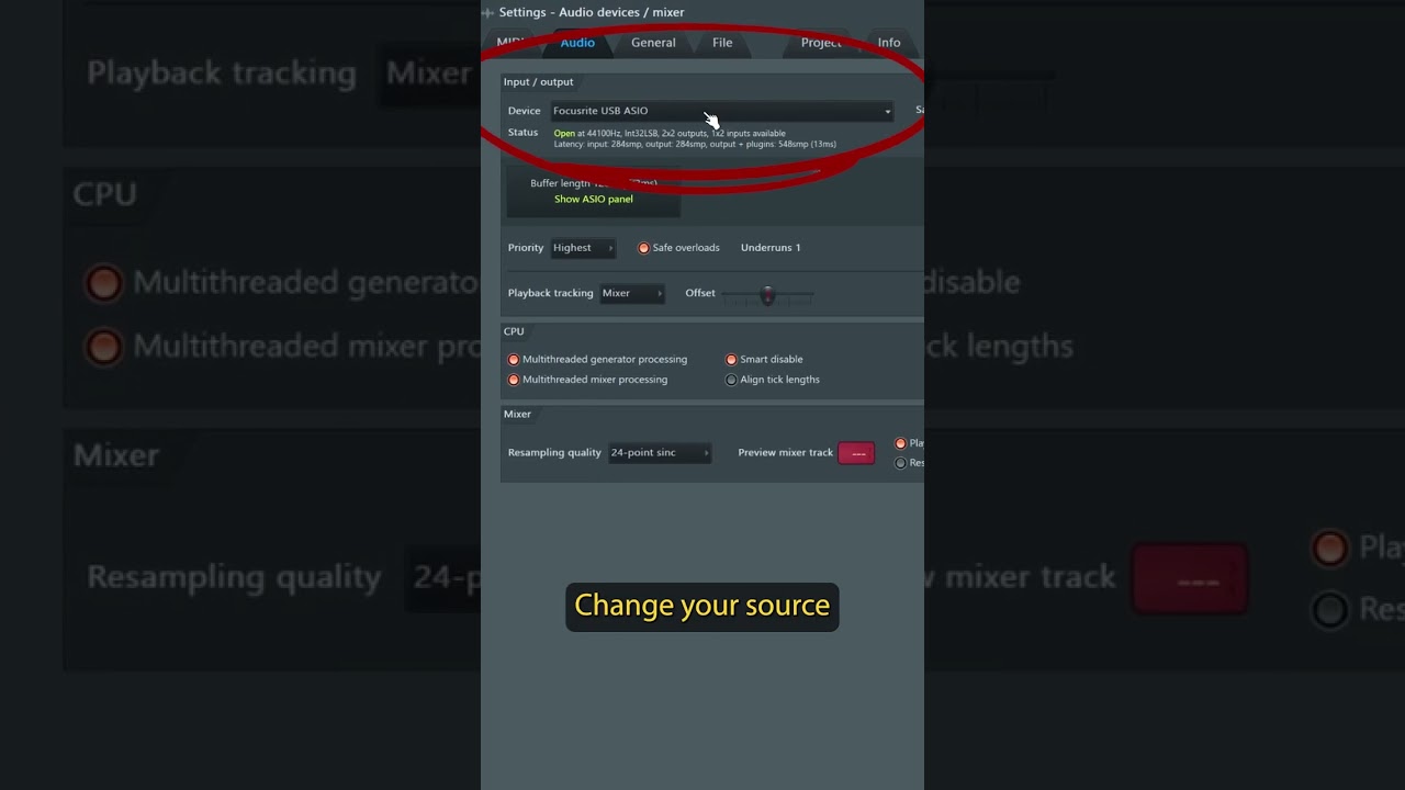 No Sound : AUDIO Source on FL Studio 👌 #shorts