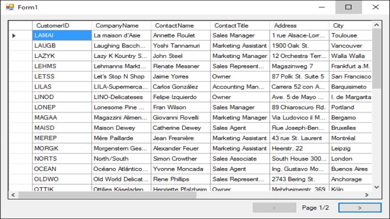 C# Tutorial - How to implement Paging in DataGridView with Access Database | FoxLearn