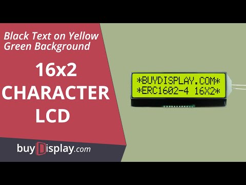 I2C COG 16X2 Character LCD Display ST7032 Controller Serial Black Text on Yellow Green Background