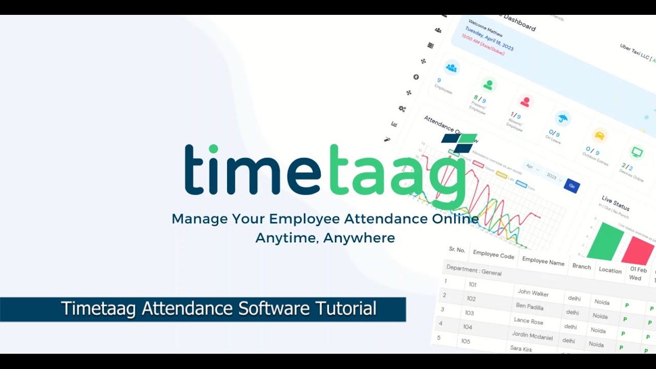 Logging In & Dashboard Overview - Part-1 Timetaag Attendance Software Tutorial