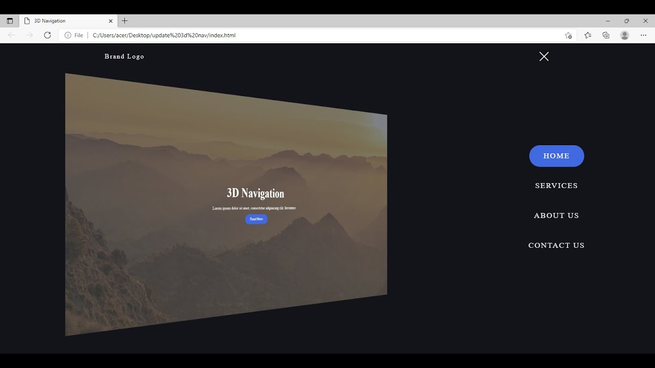 3D Navigation Bar Using HTML, CSS & JS | CSS Animation