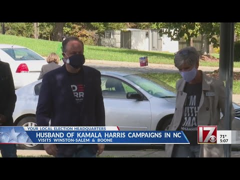 Husband of Kamala Harris campaigns in NC
