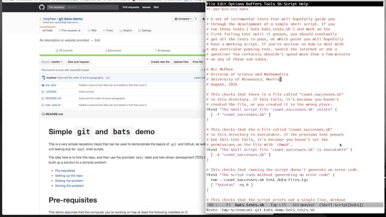 git-bats-demo, part 1 of 6 (forking and cloning)