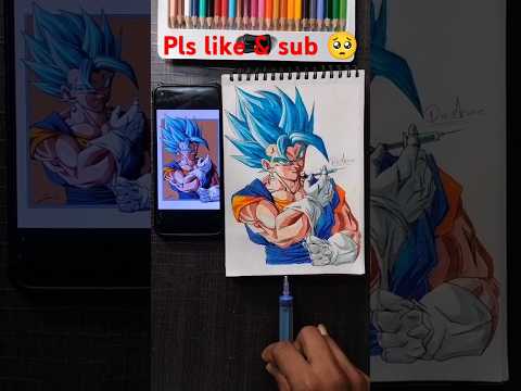 Vegeta blue 💙 sketch|fusion of Goku and Vegeta| vegetto | super Saiyan Blue |#shorts#goku#vegeta