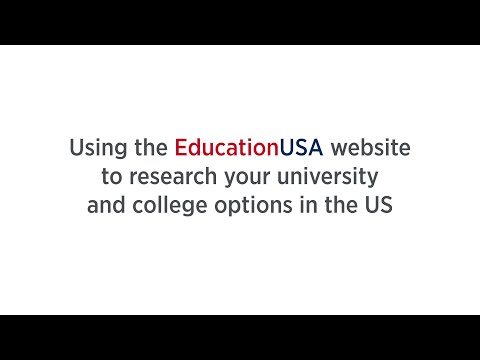 Using the EducationUSA website to research your options for universities and colleges in the US