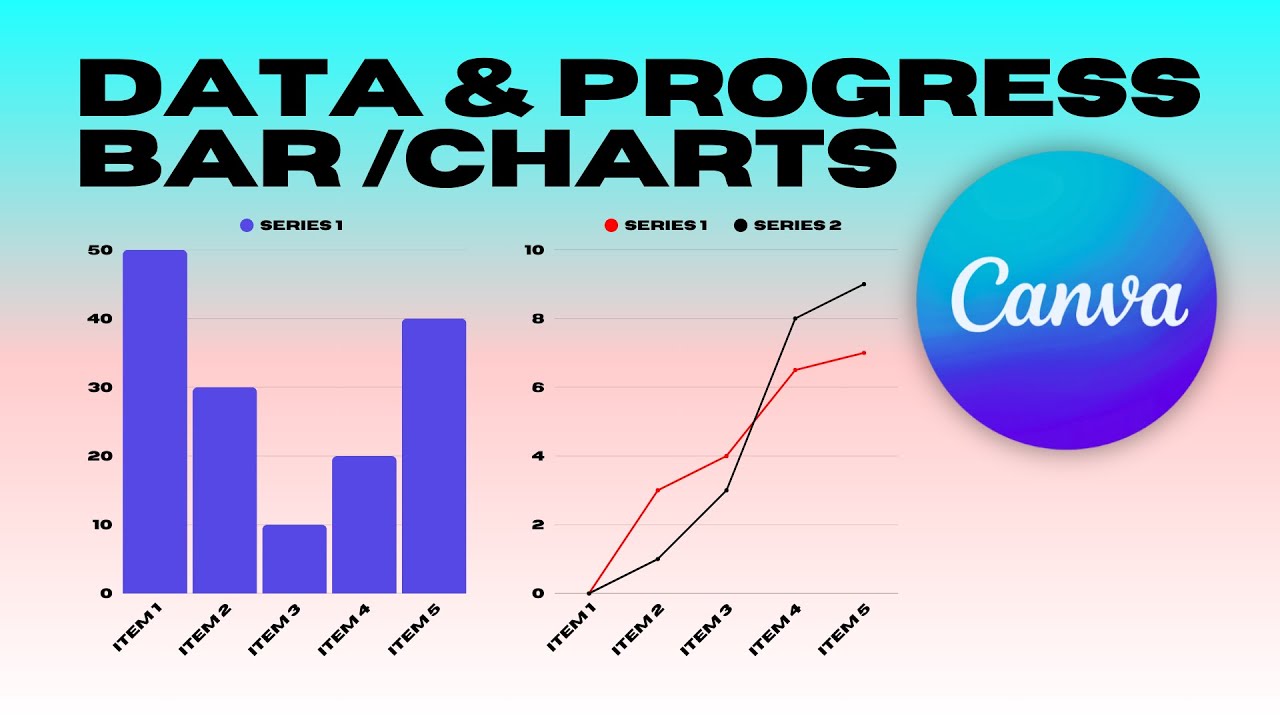 How To Create Business Data & Progress Bar/Charts Presentation on Canva ✔️