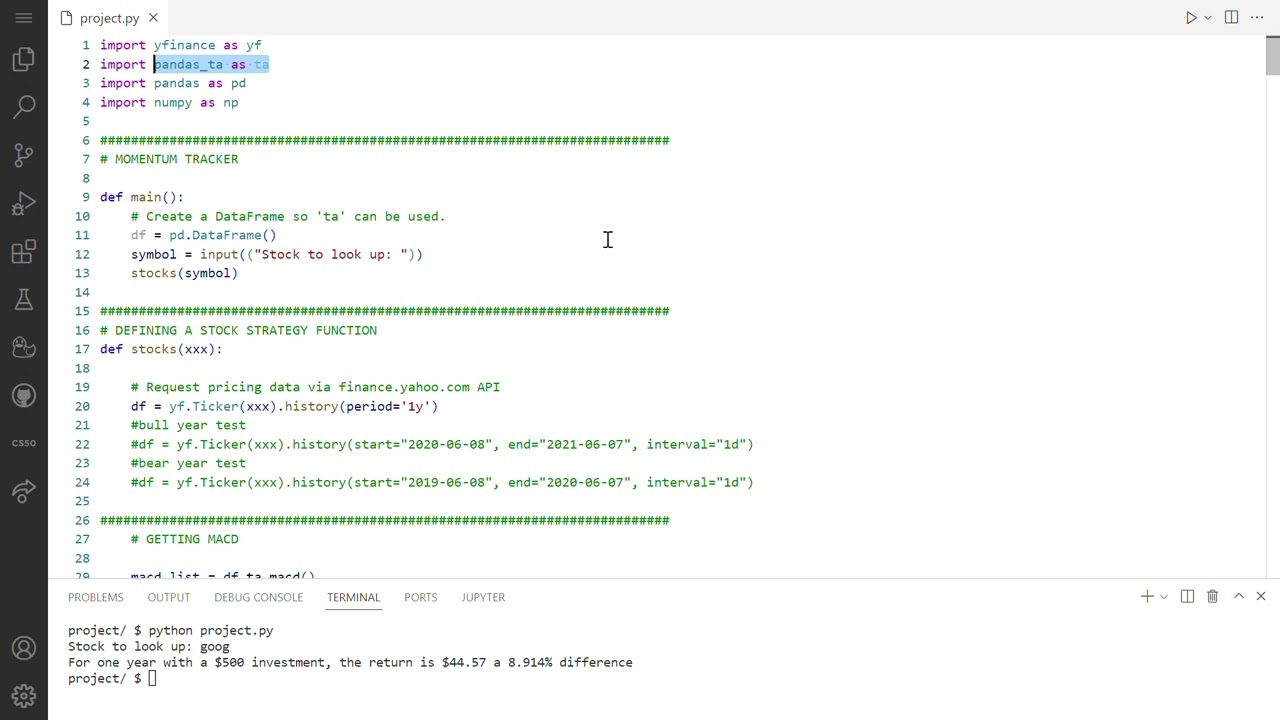 Stock Momentum Tracker - Backtest A Stock Strategy in Python