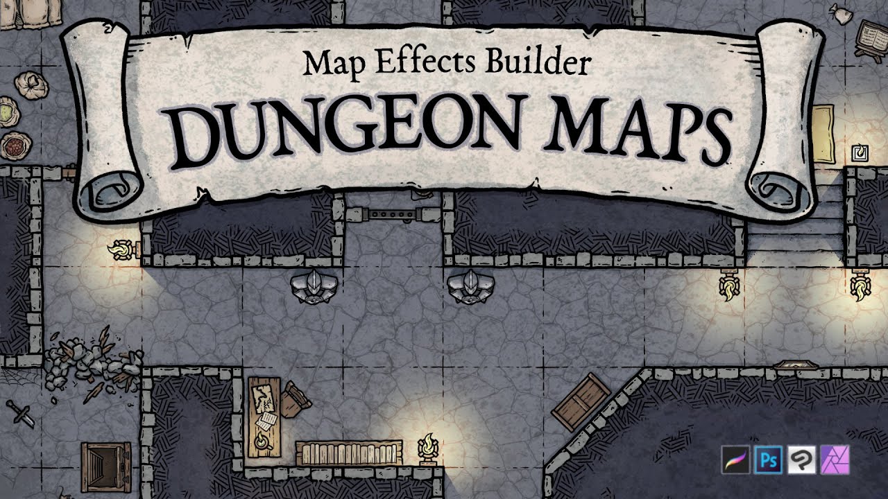 Create Dungeon Maps With a Hand-Drawn Style in a Few Easy Clicks | Map Effects Procreate Tutorial