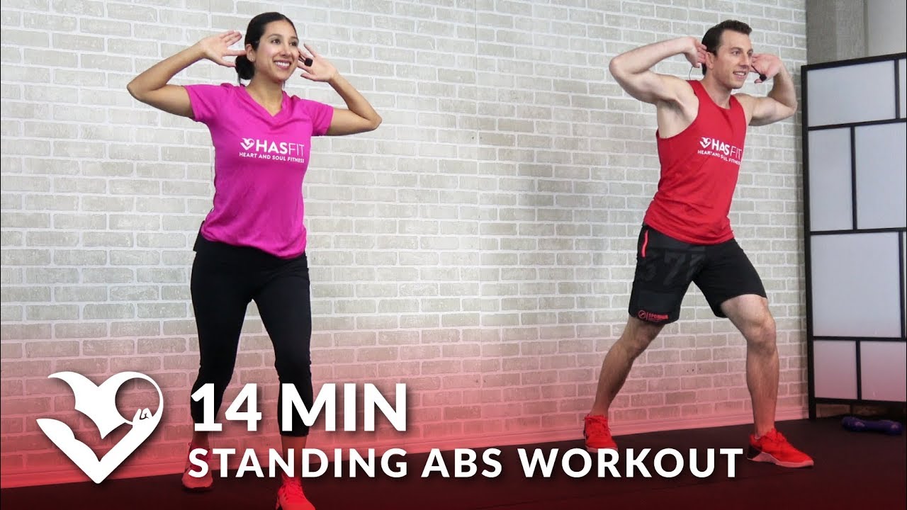 14 Minute Standing Abs Workout - Low Impact Standing Up Ab & Standing Cardio Workout