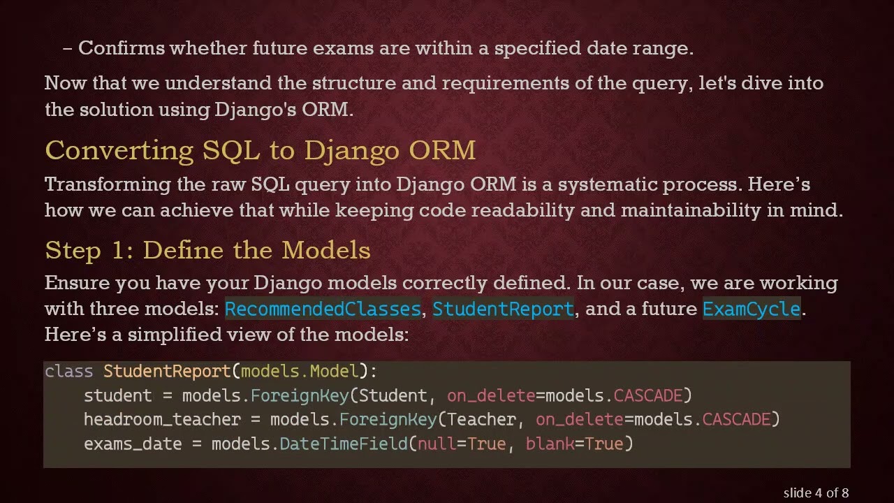 How to Convert a Complicated Raw SQL Query to Django ORM Efficiently