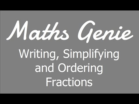Writing, Simplifying and Ordering Fractions