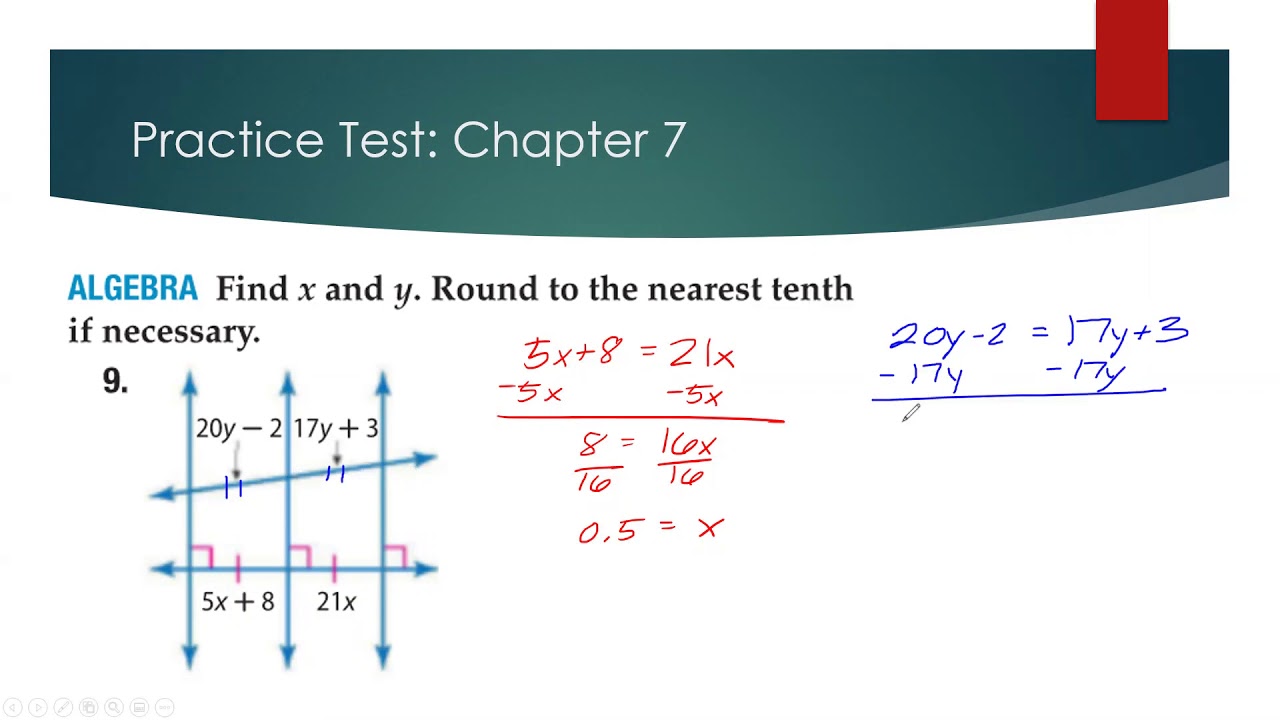 Geometry B: Chapter 7- Proportions and Similarity (Test Review)