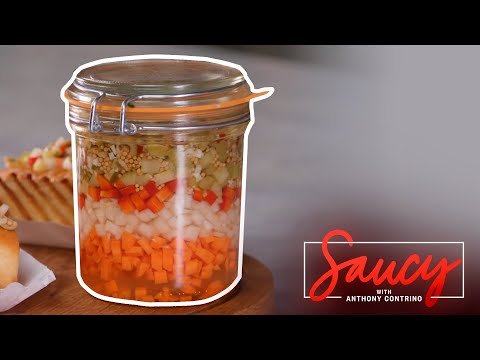 Make Spicy Giardiniera Relish For The Ultimate Italian Hot Dog | Saucy