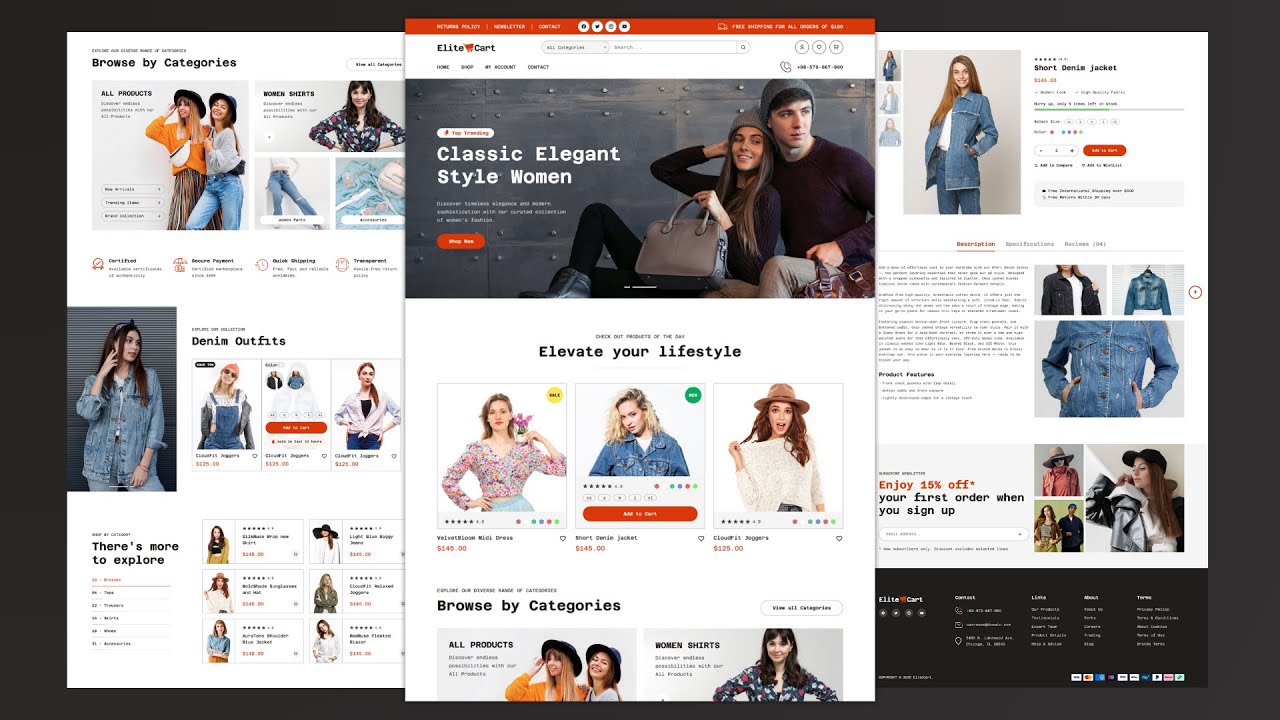 Create an Ecommerce Website with HTML CSS and JavaScript | Frontend Projects