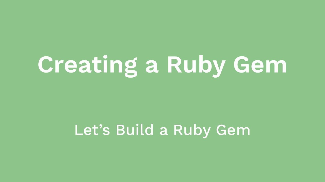 Ruby Live Coding - How To Create A Ruby Gem?